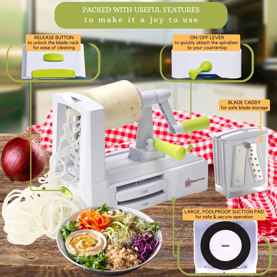 Pasta Maker Spiralizer Veggie Noodle Maker for Squash Zucchini Potatoes ...