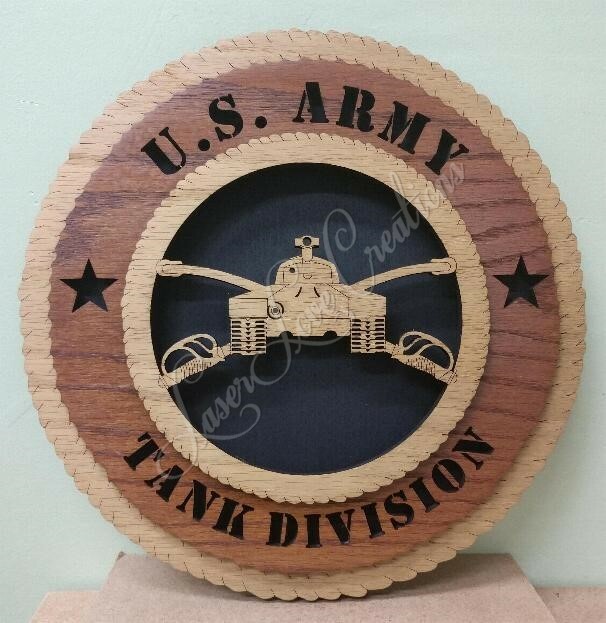 US Army Tank Division Laser Cut 3D Wood Wall Tribute Plaque 11¼" | eBay