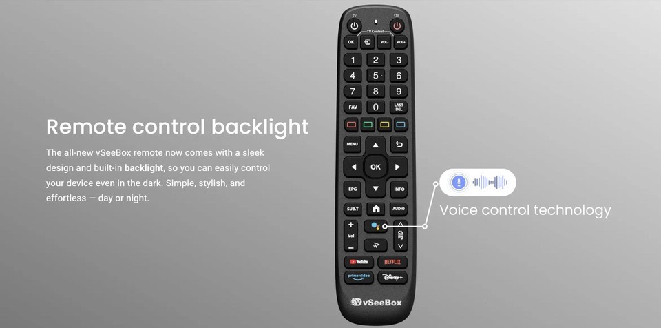 🔥🔥vSeeBox V6 Plus Backlit Voice Remote Control Compatible with V6 Plus🔥 ...