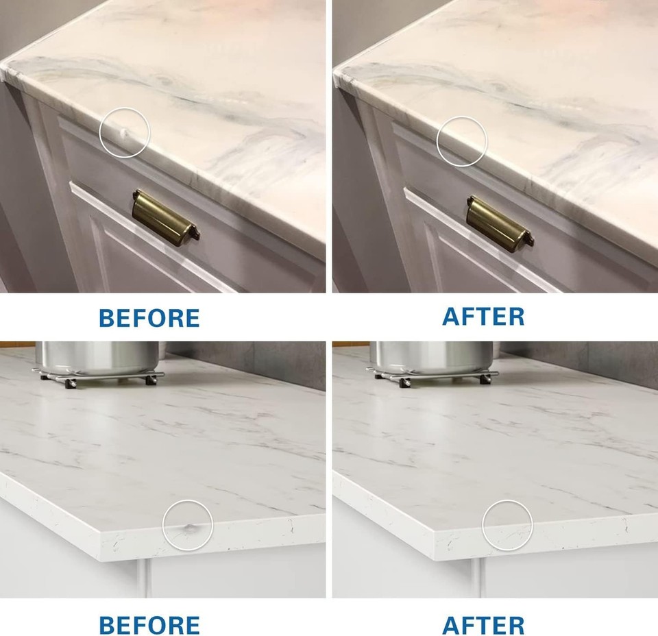 Quartz Countertop Chip Repair Kit (White), Quick-Drying Quartz ...