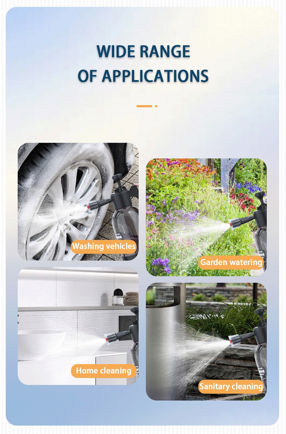 Hand Pressure Spray Wash Foam Sprayer Washer For Cleaning Car Detailing ...