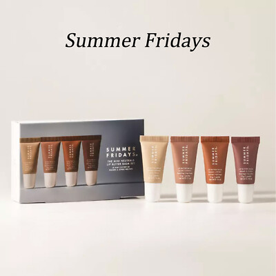 4PCS SET SUMMER FRIDAYS The Mini Neutrals Lip Butter Balm Set LIMITED ...