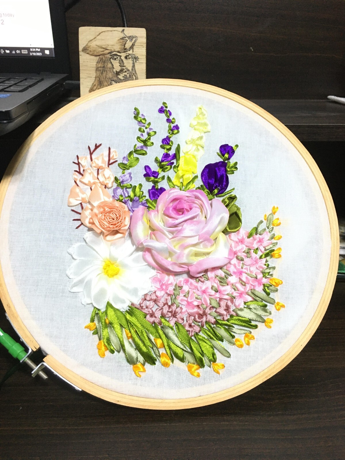 Wall Hanging Creative Handmade Macramé Ribbon Embroidery Wall Décor ...