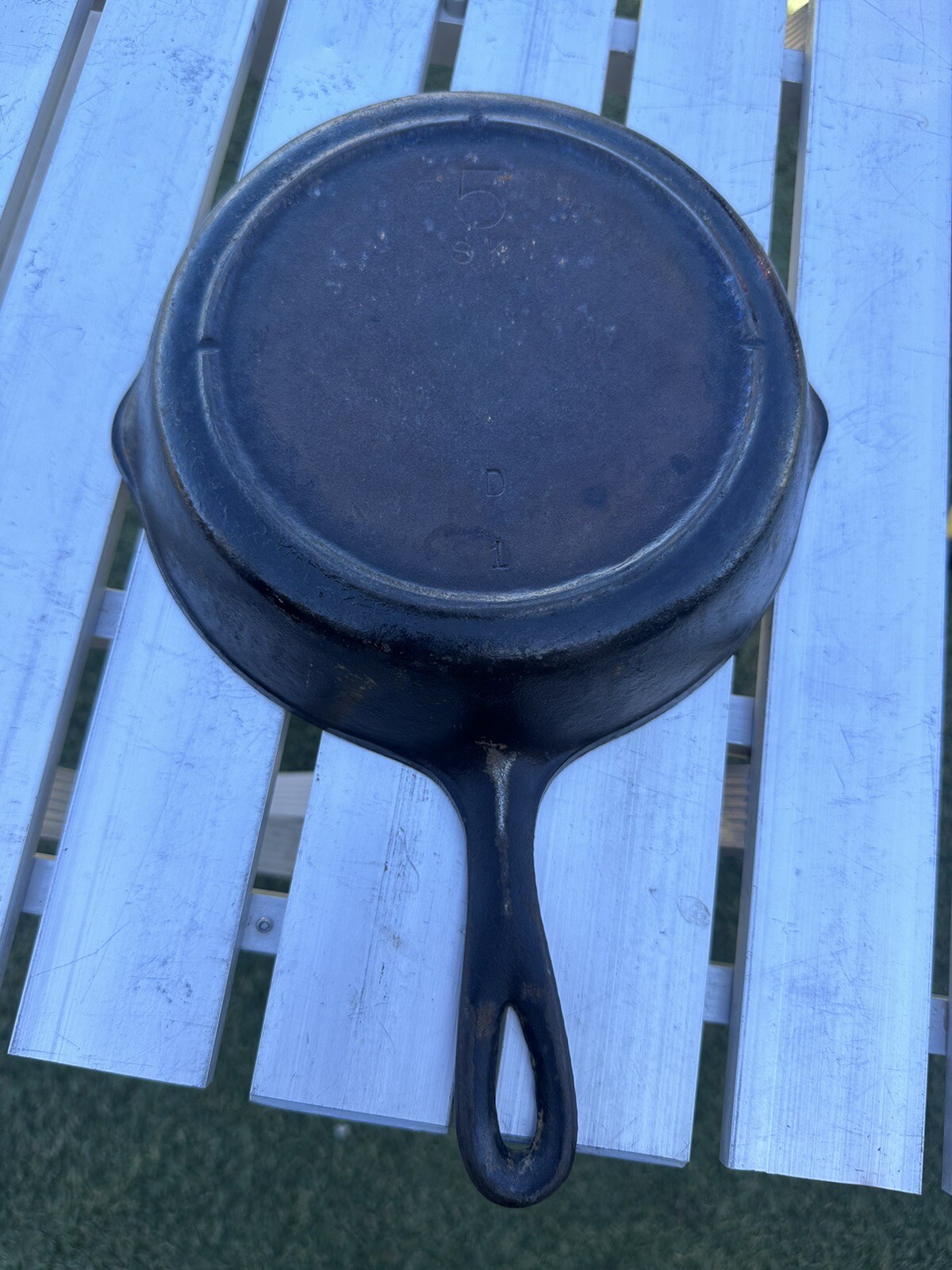 VINTAGE LODGE #5 SK 3 NOTCH HEAT RING D 1 CAST IRON SKILLET MADE IN USA ...