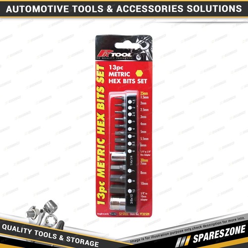 13 Pcs of PK Tool 1/4" Dr & 10mm Hex Metric Hex Bits Set - with Hex ...