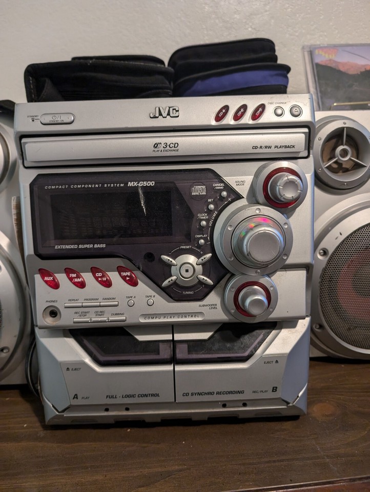 JVC MX-G500 Compact System- CD Player, Cassette Player, Radio, and Aux ...