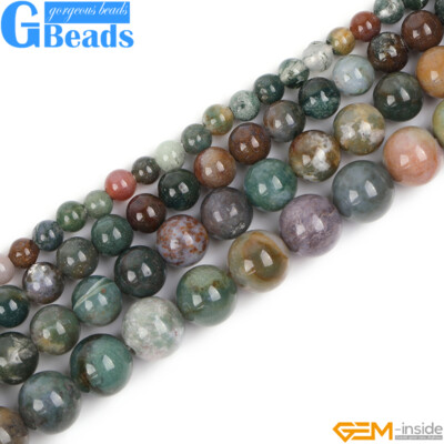 Natural Multicolor India Agate Loose Strand Beads for Jewelry Making 15"Big Hole | eBay