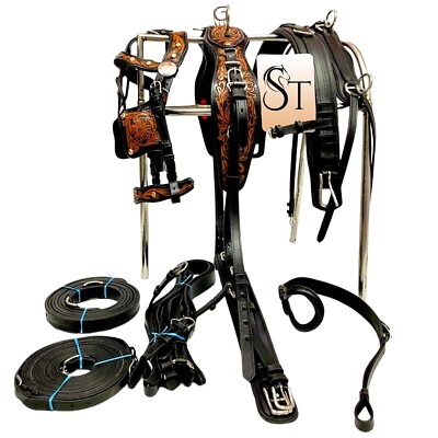 Leather Driving Harness For Single Horse Cart Full Cob Pony Shetland ...