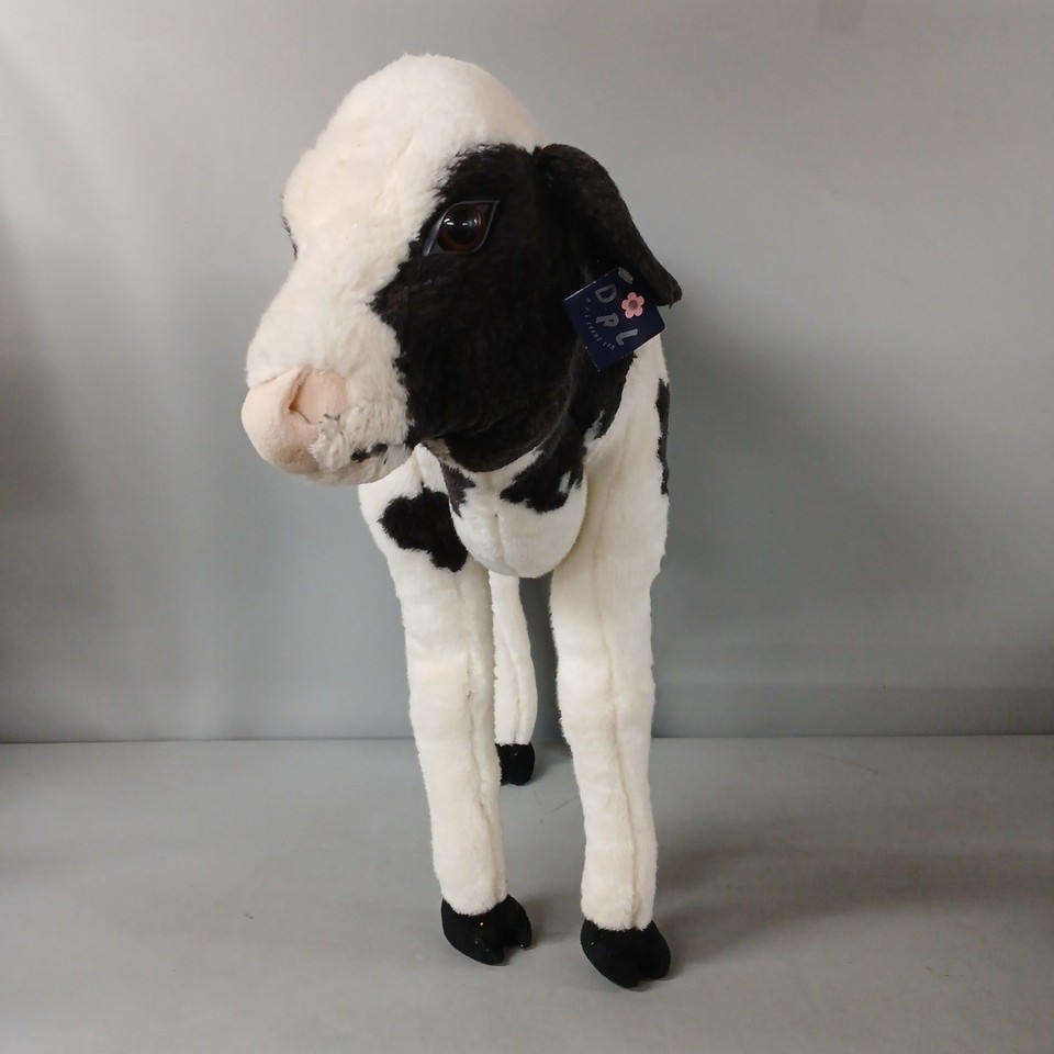 DPL Calf Cow 64cm Standing Stuffed Toy Prop Black & White Farm Animal ...
