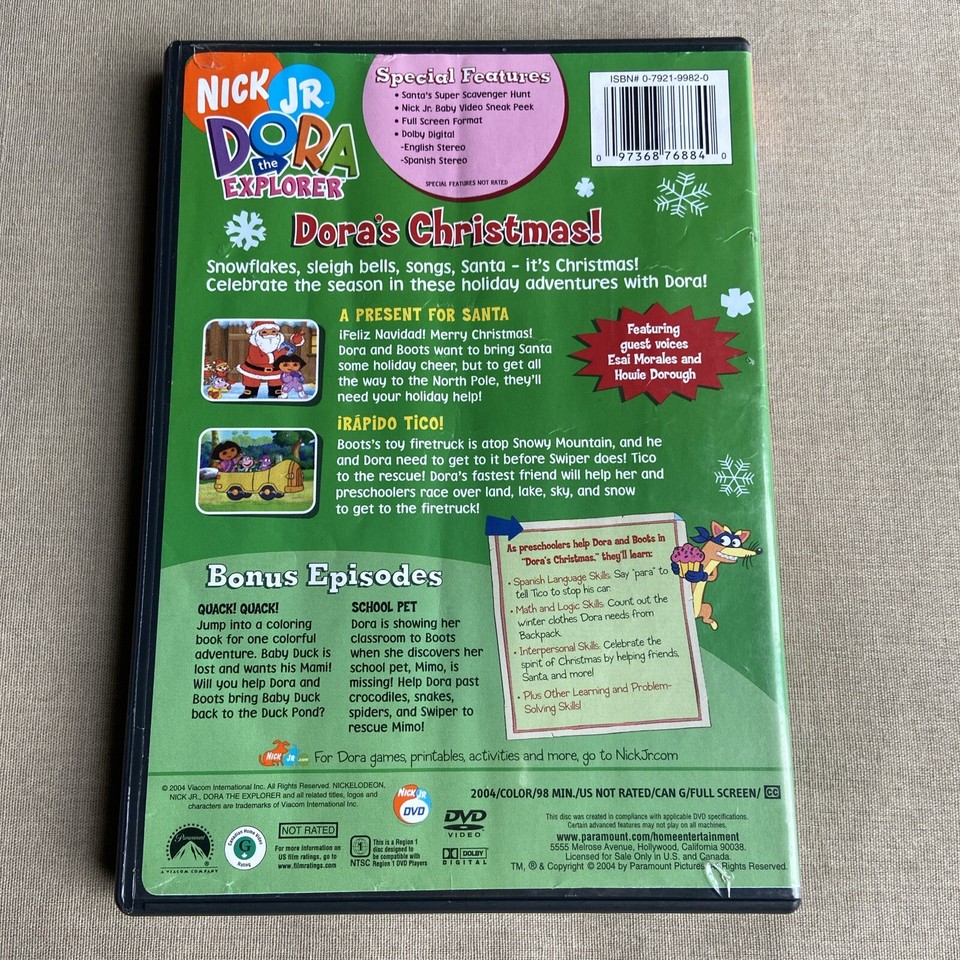 Dora the Explorer: Dora's Christmas (DVD 2004 4 Eps) Nick Jr Show ...
