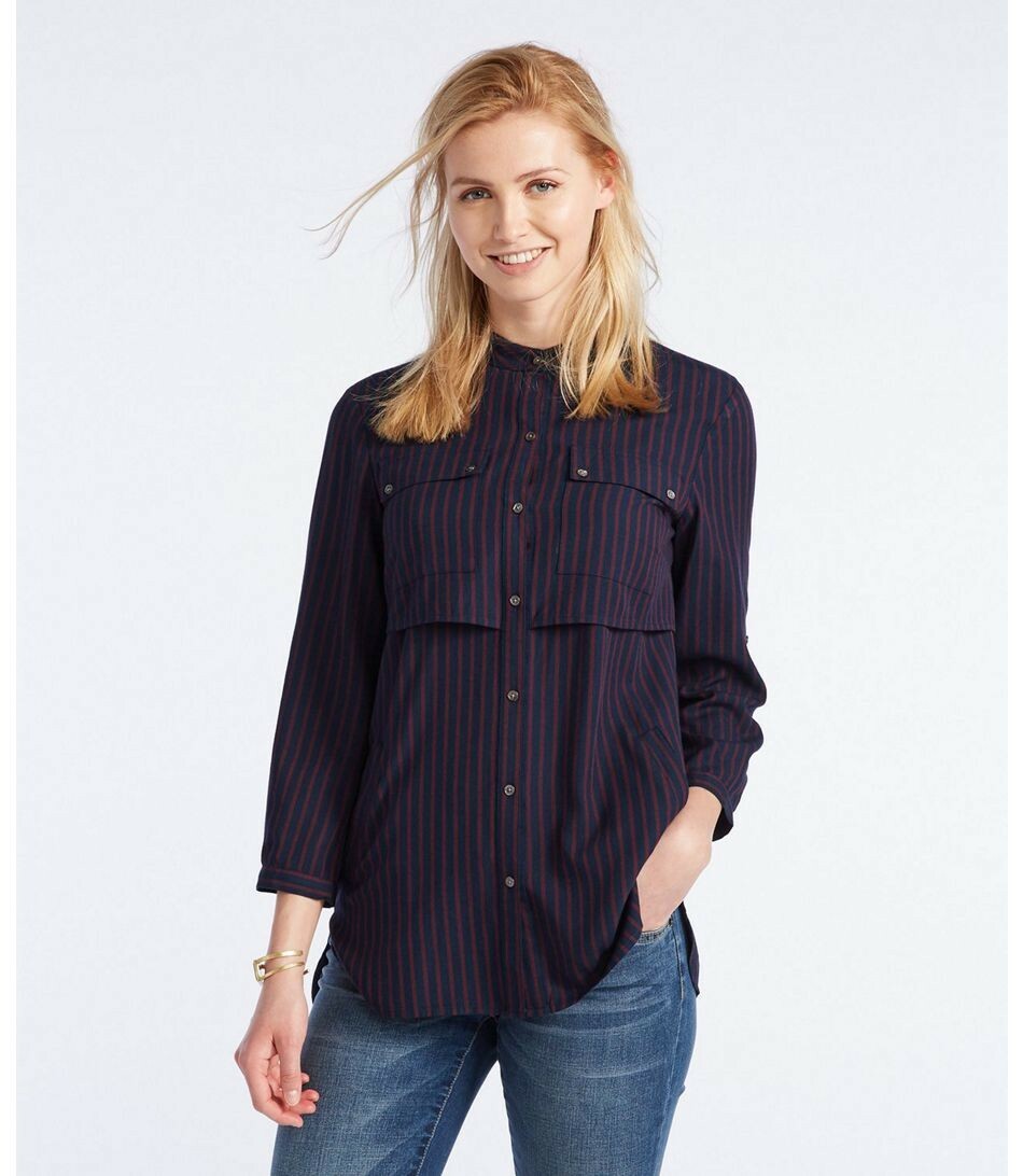 LL Bean Women's Signature Heritage Utility Tunic, Stripe size 8 EUC ...