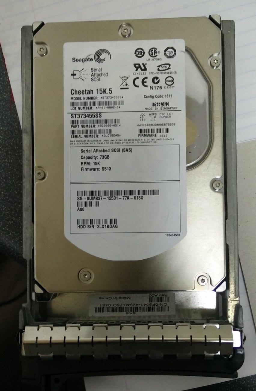 DELL UM837 Seagate Cheetah ST373455SS 73GB 15K.5 SAS 3.5" Hard Disk ...