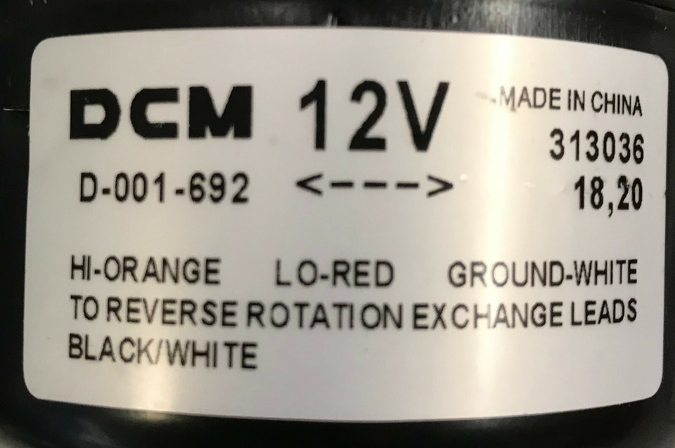 NEW DCM D-001C-692 D-001-692 D001692 12v 2speed reversible blower motor | eBay