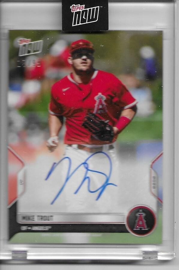 2022 Topps Road To Opening Day Mike Trout Auto Numbered #17/99 Angels ...