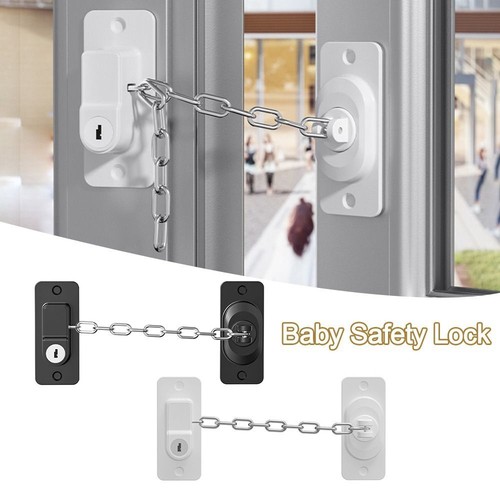 Adjustable Baby Safety Lock No Drilling Window Door Chain Lock Home ...