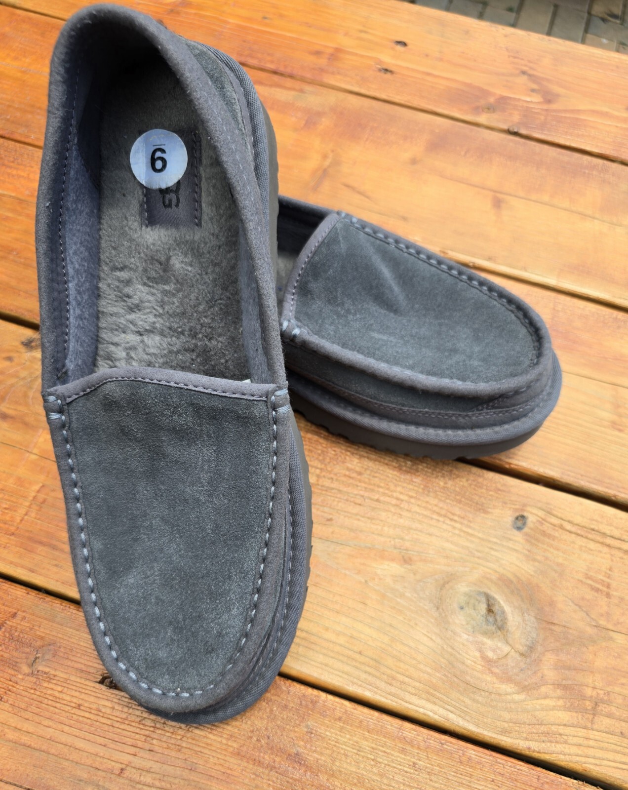 UGG Mens Dex Dark Gray Suede Slippers Shoes Size 9 | eBay