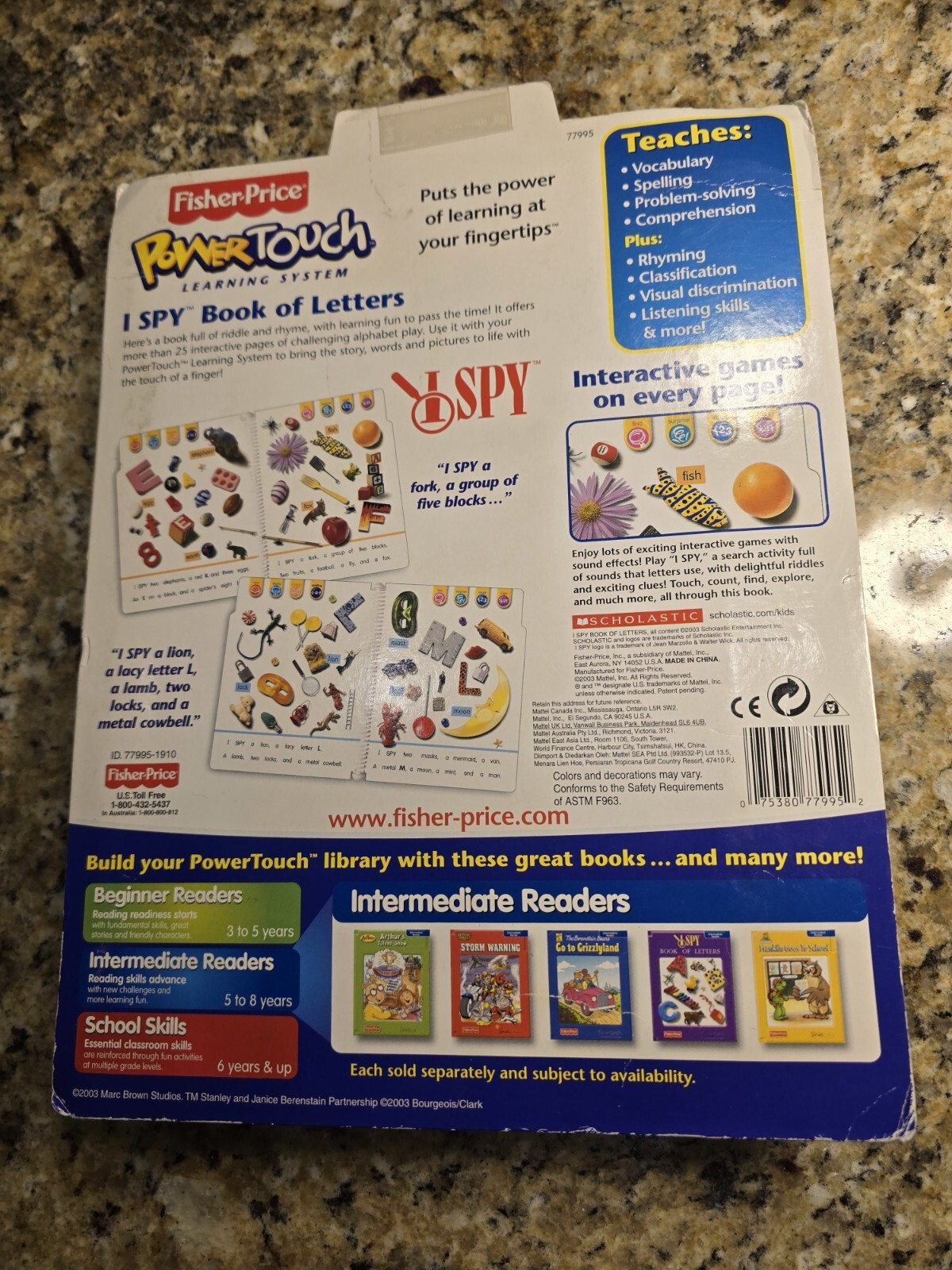 I SPY Book of Letters 5-8 Yrs. Book/Cartridge FP PowerTouch Learning ...