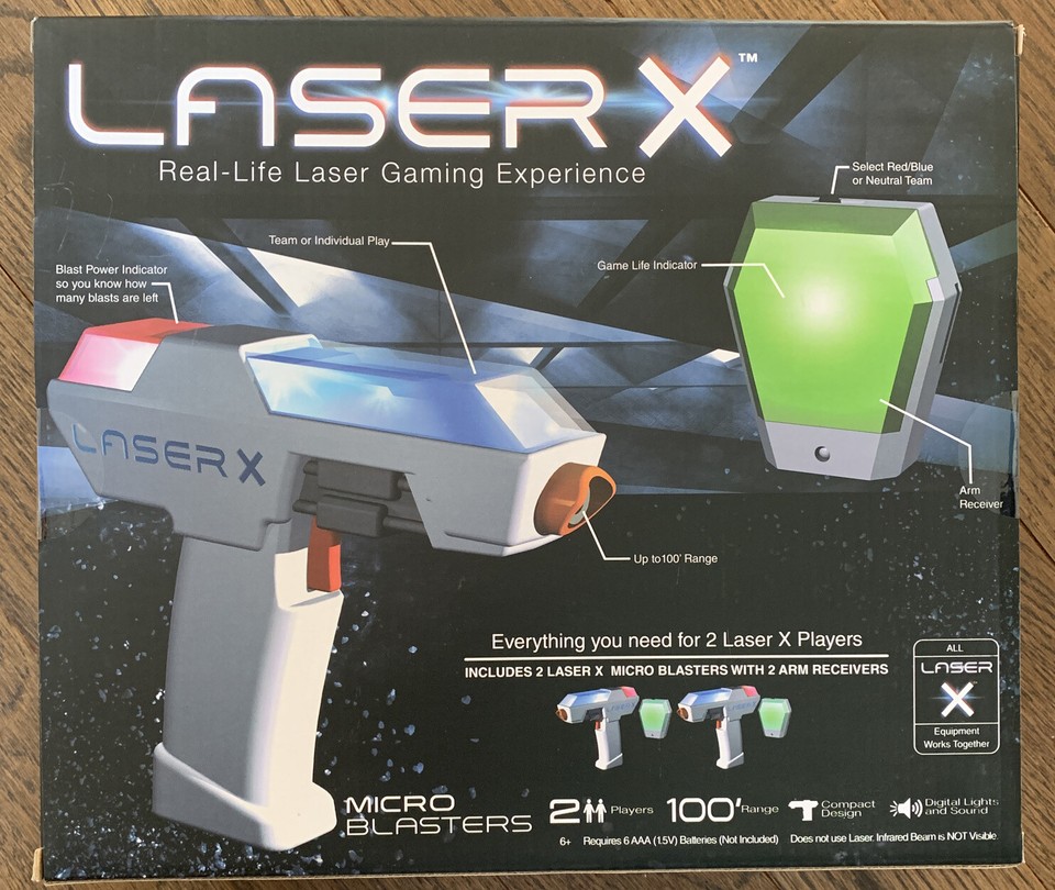 LASER X Two Player Laser Gaming Set, Multi, 2 Laser units with 2 Arms ...