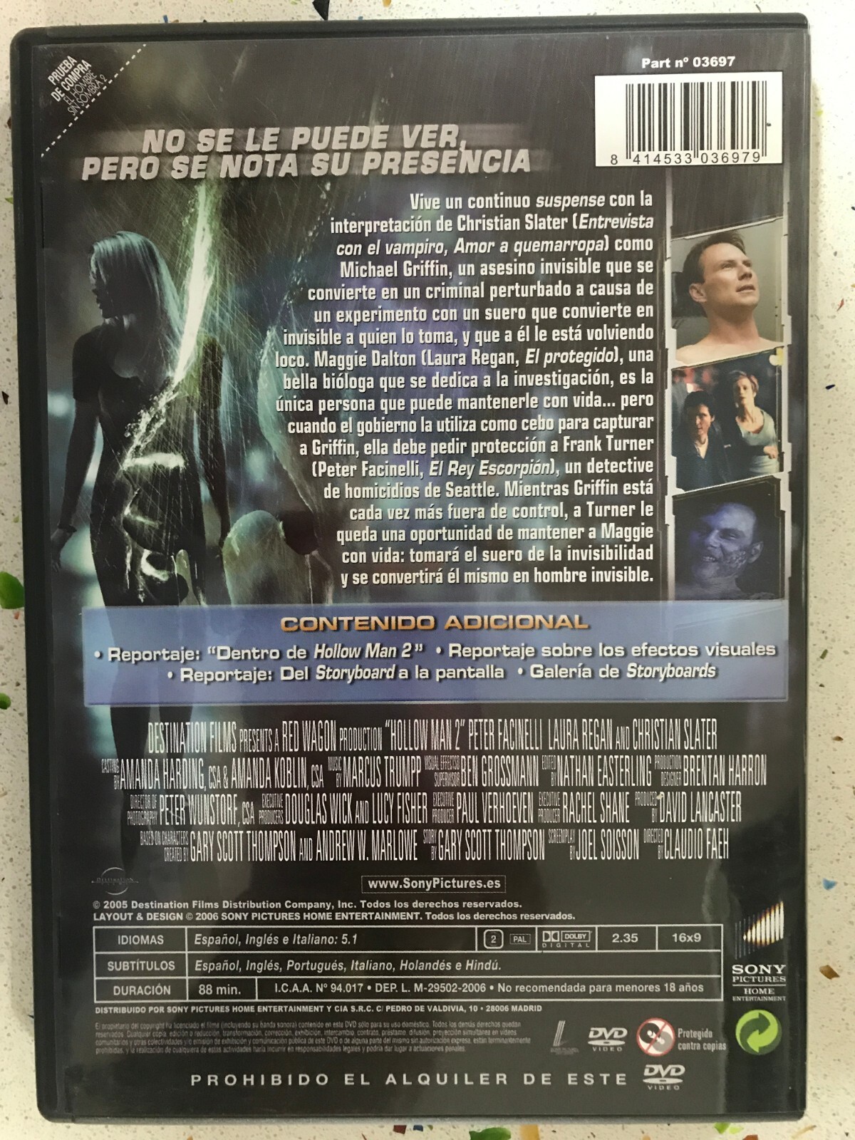 The Man Without Shadow 2 DVD Christian Slater P.Facinelli Terror Hollow ...