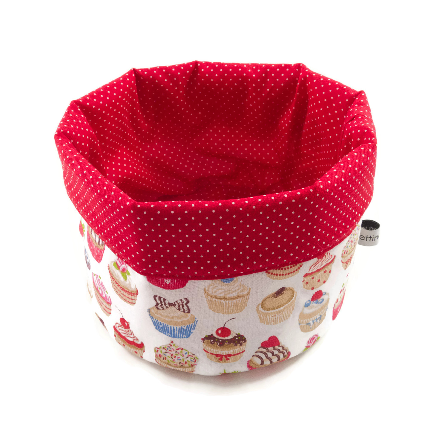 Stoffkörbchen Ø 18 cm - Cupcake III innen rot - Brotkorb Utensilo | eBay.de