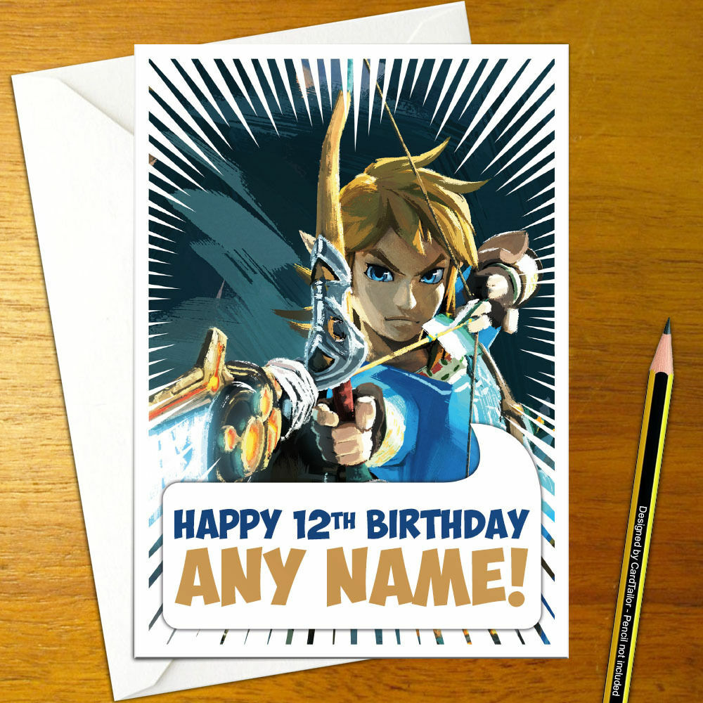 BREATH OF THE WILD Personalised Birthday Card - link zelda legend ...