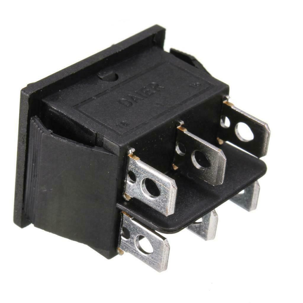 3-Position Momentary Rocker Switch 6-Pin Spring Return DPDT 16A 250V ...
