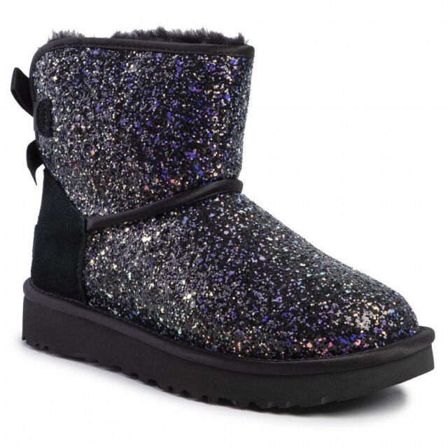 UGG Australia Classic Mini Bow Cosmos Boots for Women, Size 8 - Black ...