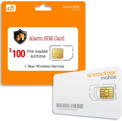 SpeedTalk $100 Alarm SIM Card 4G GSM Business Home Security System 1 Yr ...