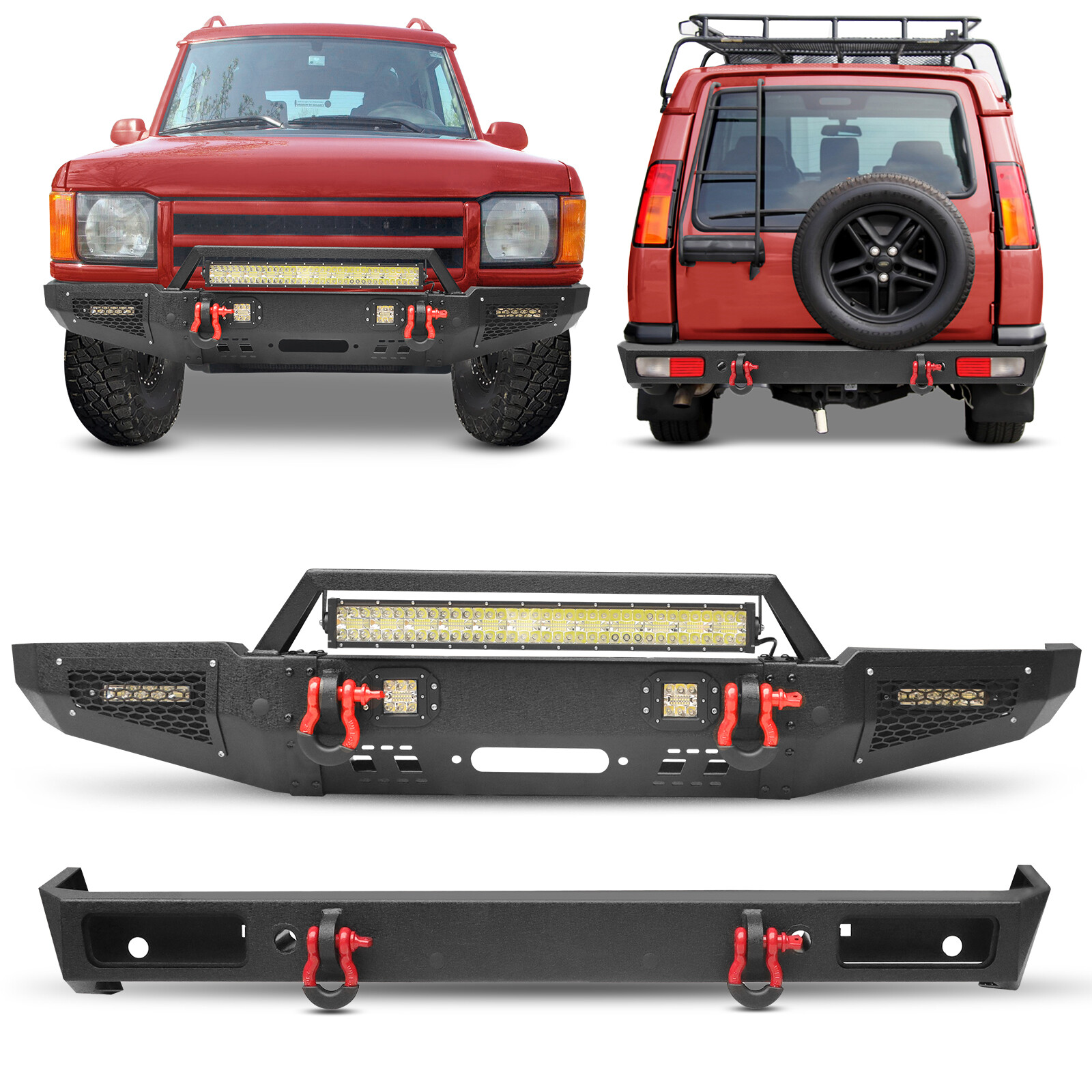 Fits for 1999-2004 Land Rover Discovery 2 Steel Front/Rear Bumper W/D ...