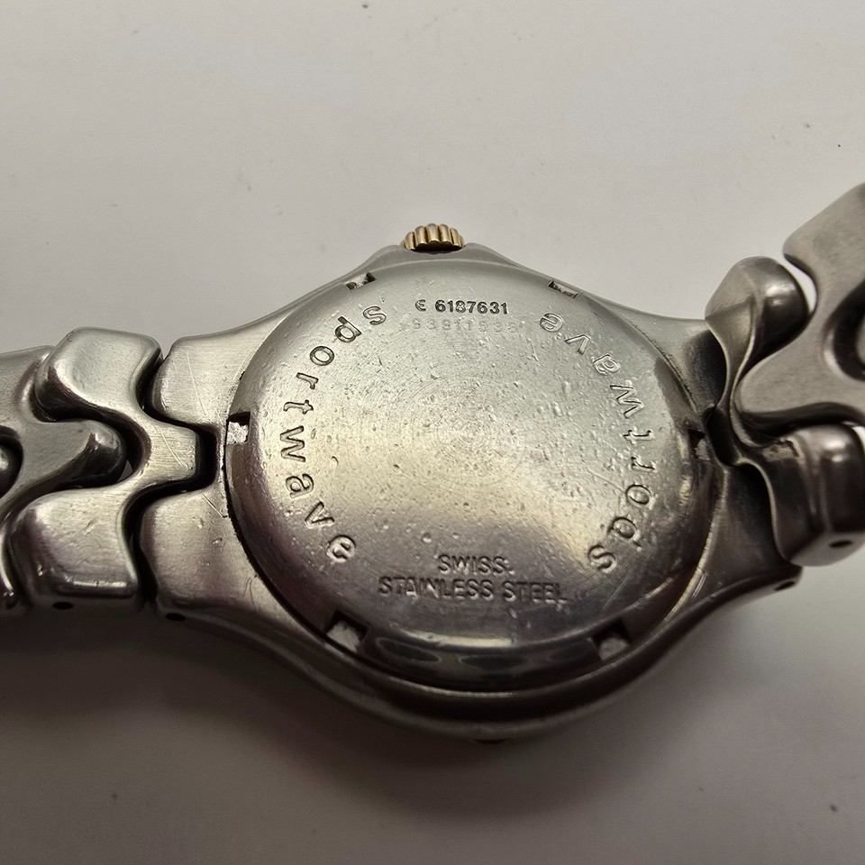 EBEL SPORTWAVE E6187631 MENS WATCH ST.STEEL/GOLD PLATED SWISS QUARTZ ...