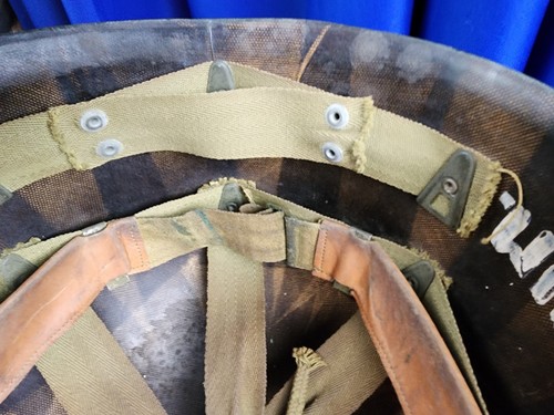 M-1 WWII HELMET LINER FIRESTONE green A washers + leather chin strap | eBay