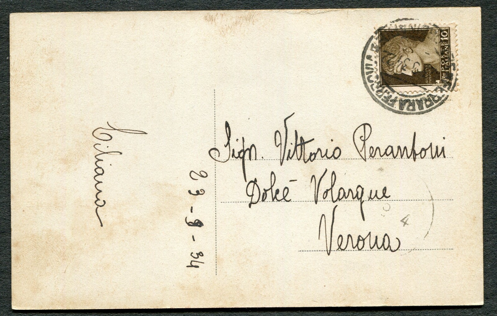 POSTCARD FASCIST ERA SOCIAL MEDIA Greeting to Victor from FERRARA ...