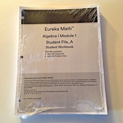 Eureka Math Algebra 1 Module 1 Student File A Workbook 2015 Great Minds ...