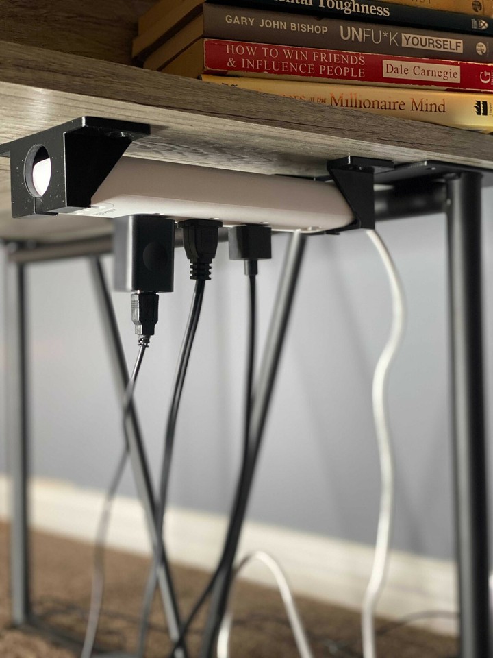 Universal Power Strip Holder/Hanger, Under Tables, Desks or Against the ...