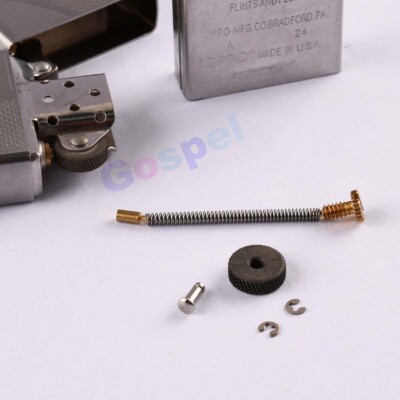 1 Set Lighter Repair Part flint screw spring + base flint wheel with ...