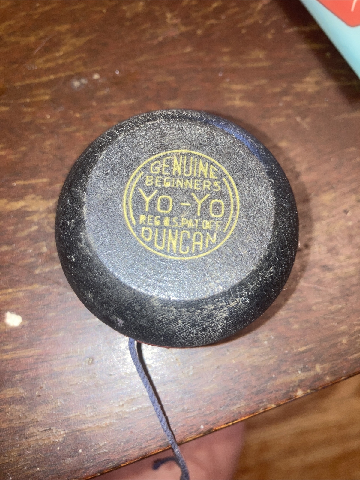 Vintage Black and Red Duncan Genuine Junior Yo-Yo Tops - Wood EXCELLENT ...