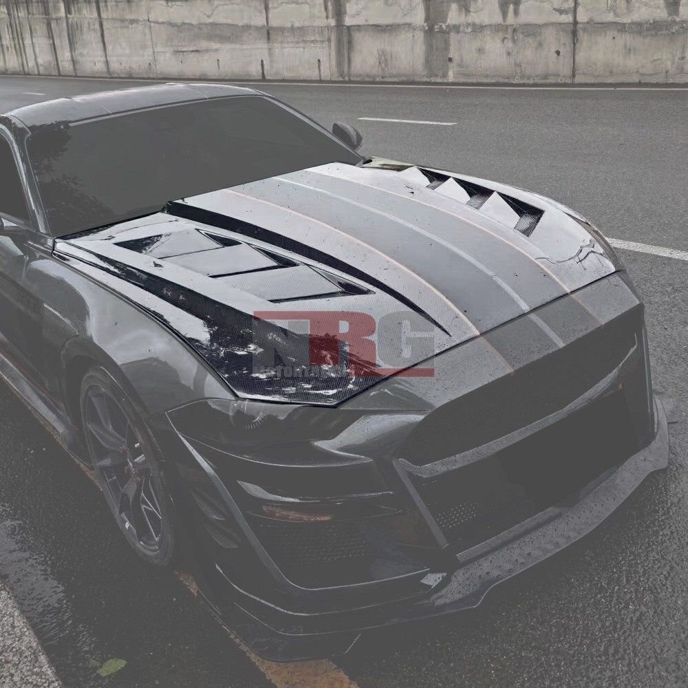 for 2018-2023 Mustang Ford AMS style vented Carbon Fiber Hood | eBay