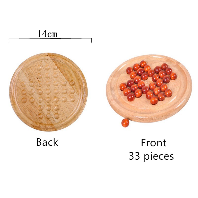Wooden Solitaire Board Game Marble Child Educational Classic Fun ...