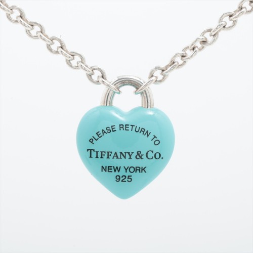 Tiffany Return to Tiffany's Full Heart Necklace 925 7.7g Silver x blue | eBay