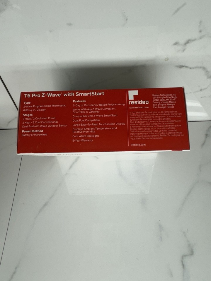 1 Honeywell T6 Pro Z-Wave with SmartStart Thermostat TH6320ZW2007 Free ...