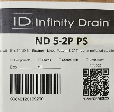 Infinity Drain ND 5-2P PS 5x5 Slot Pattern Top Plate Satin Stainless ...