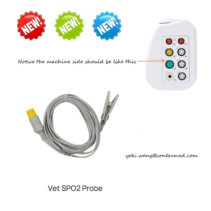 VET Spo2 Probe for CONTEC Patient Monitor CMS6000VET CMS8000VET 3 ...