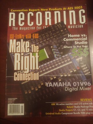 RECORDING THE MAGAZINE FOR THE RECORDING MUSICIAN JANUARY 2004 RIGHT ...