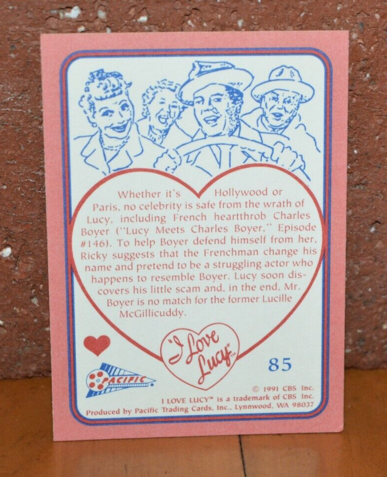 GREAT LOOKING "I LOVE LUCY" TRADING CARD: CHARLES NOT IN CHARGE | eBay