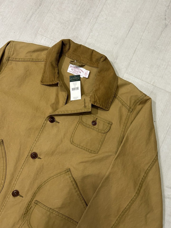 CC Filson Washed Tin Cloth Field Barn Coat Jacket MADE IN USA MENS SIZE ...