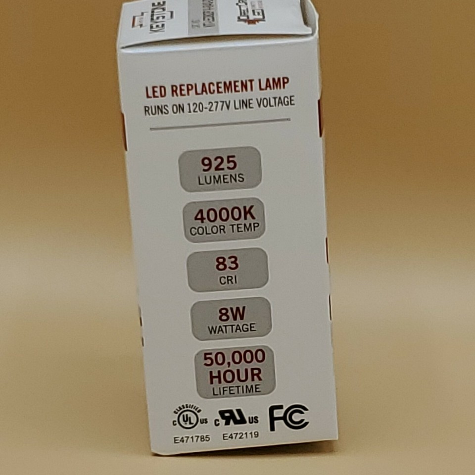 Box of 10 Keystone 8W 2-Pin LED Vertical 4000K Direct Drive KT-LED82P-V ...