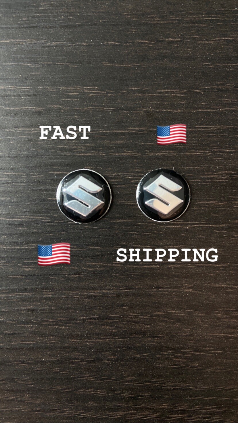 NEW SUZUKI 2pcs 14mm 3M Key Fob Emblem Sticker Decal Remote Badge FREE ...