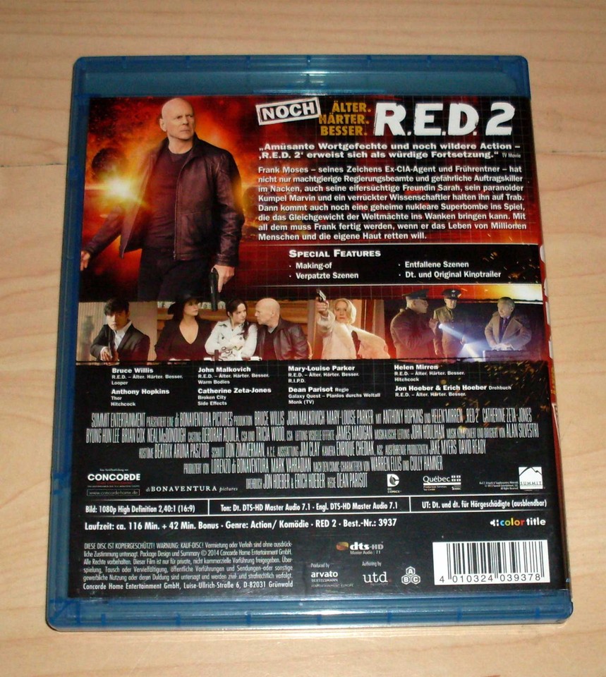Blu Ray Film - R.E.D. 2 ( RED ) Noch Älter. Härter. Besser. - Bruce ...