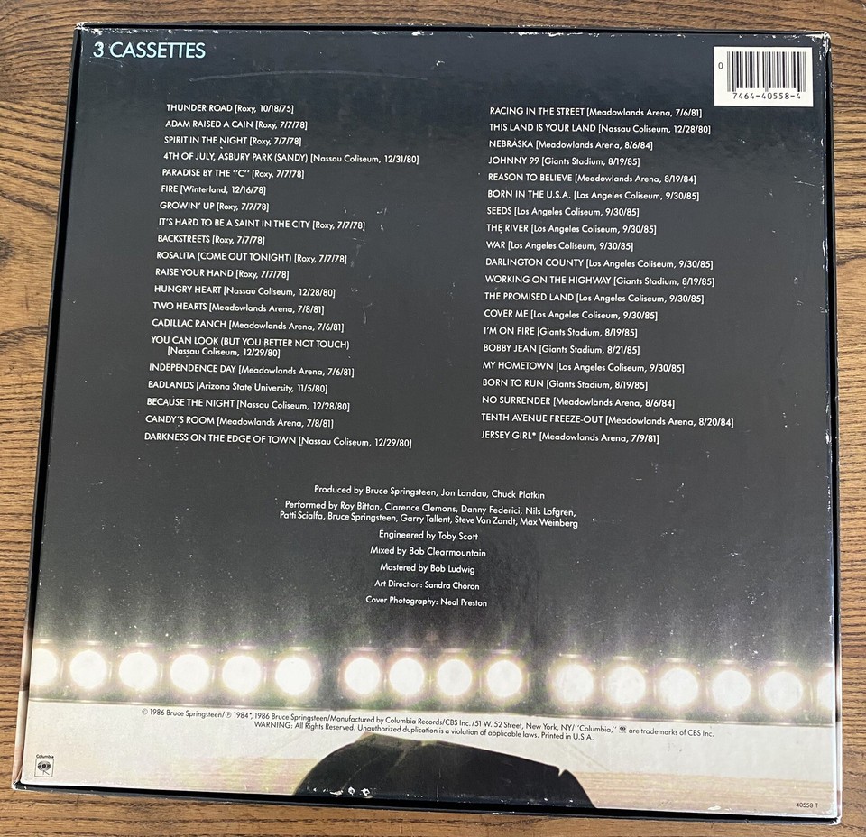 New Bruce Springsteen & The E Street Band Live 1975-85 - 3 Cassette Set ...