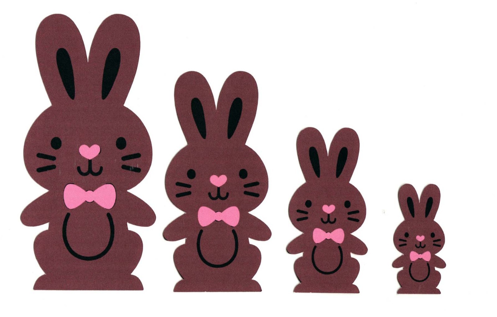 Bunny Die Cuts, White or Chocolate, Easter Bunny die Cuts ...